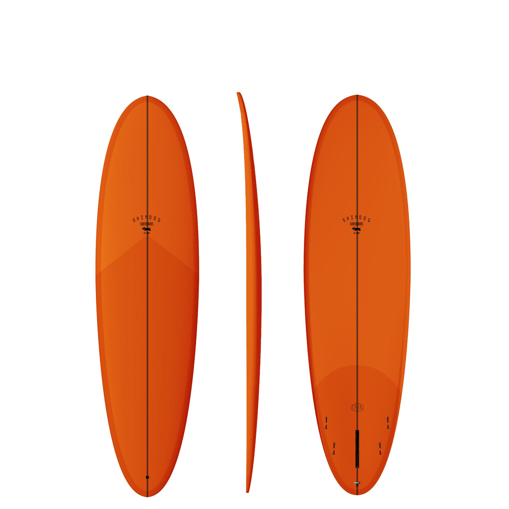 PRE ORDER - Skindog Thunderbolt Red OVA Surfboard 8ft 0 - Orange